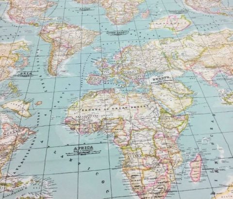 Tela de mapas (azul) - hand-diy.com